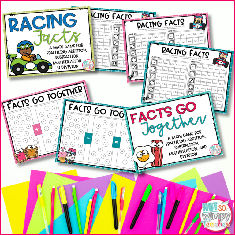 Math Fact Games: Fun, Free, & Easy to Use - Not So Wimpy Teacher