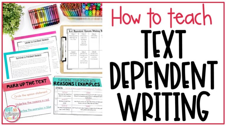 How to Teach Text Dependent Writing - Not So Wimpy Teacher