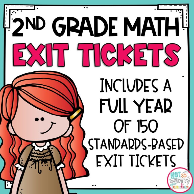 Math Exit Tickets SECOND GRADE - Not So Wimpy Teacher