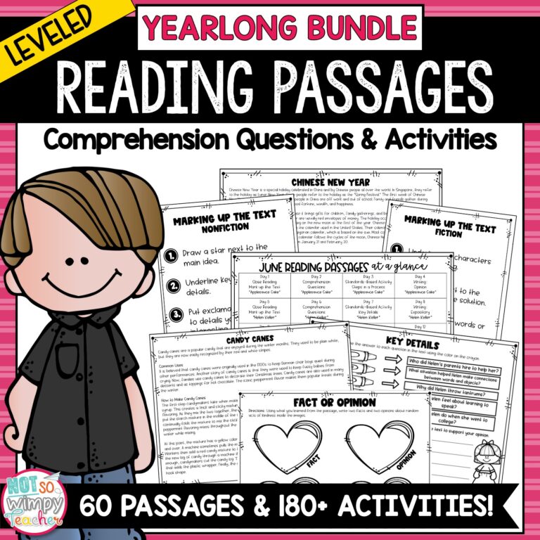 Leveled Reading Passages with Comprehension Questions for 2nd-5th Grade ...